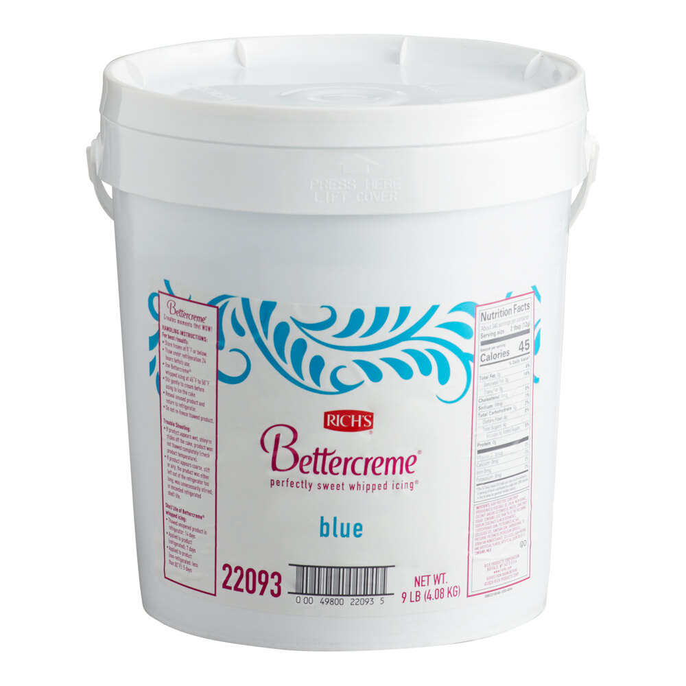 Rich's Bettercreme Blue Whipped Icing - 9 lb. Pail
