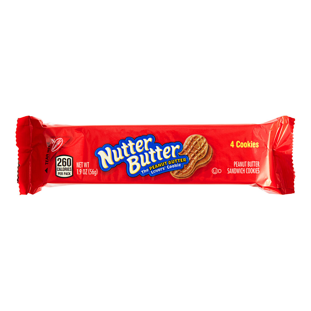 Nabisco Nutter Butter 4-Count (1.9 oz.) Cookie Pack - 40/Case