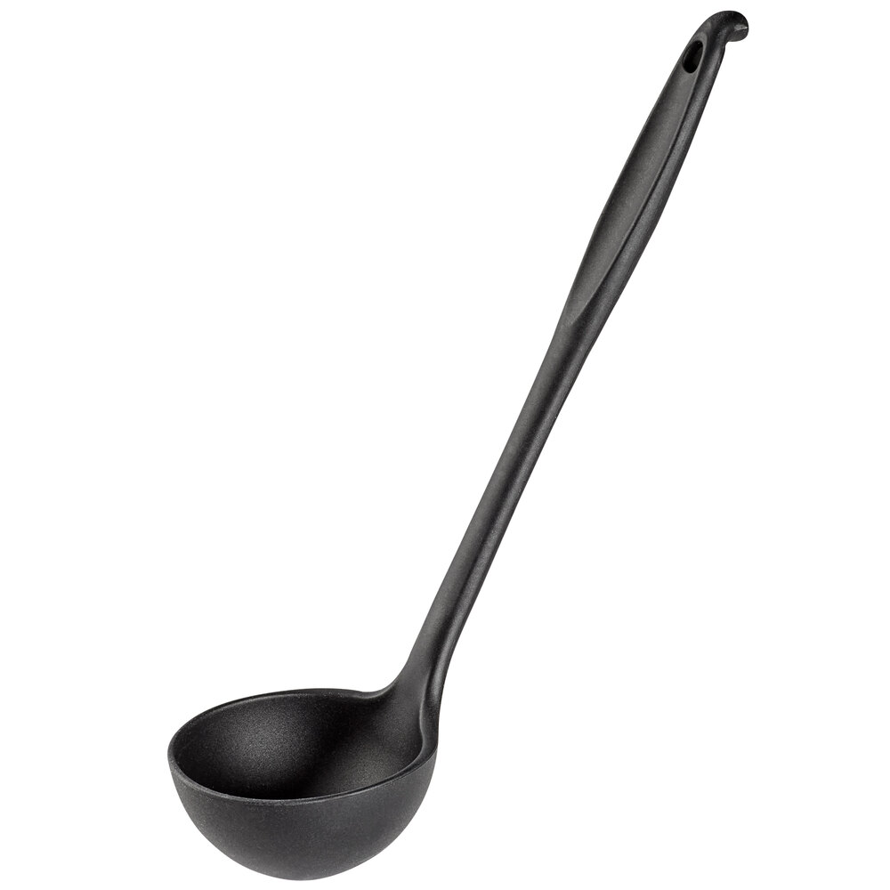 TableCraft 10052 4 oz. Black Silicone-Coated Stainless Steel Serving ...