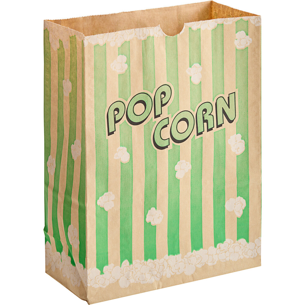 Green Popcorn Bags (130 oz) - 500/Case