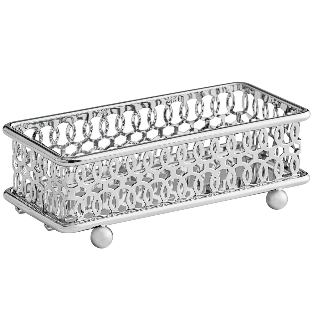 Vollrath WR-1009 Chrome Rectangular Sugar Caddy - 5" x 2" x 2"