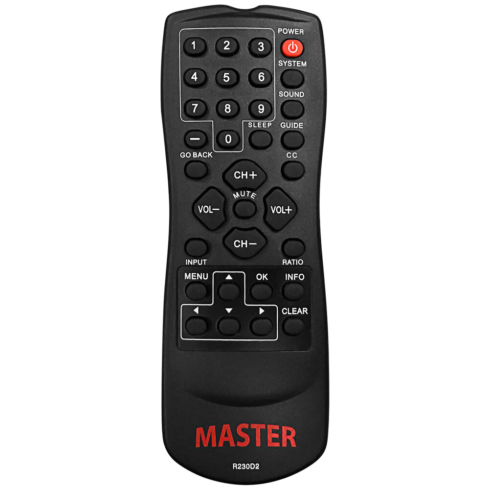 RCA R230D2 Master Remote Control for LV, BE, PS, and PT Series Televisions