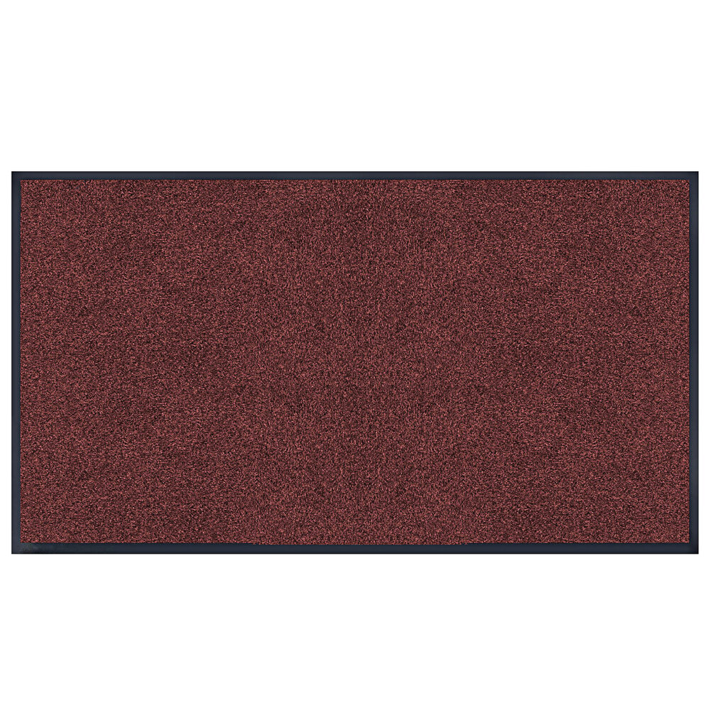 Lavex Plush Dilour 3' x 10' Red Antimicrobial PET Fiber Indoor Entrance ...