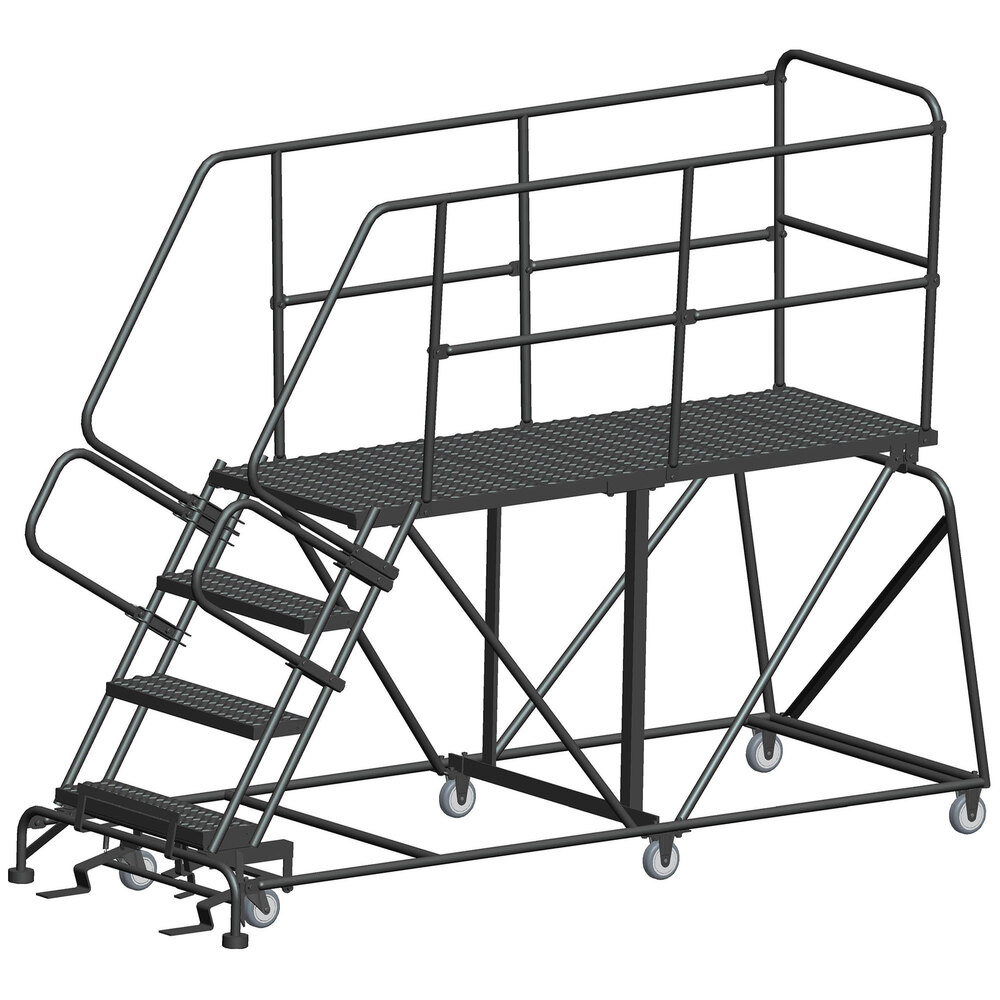 Ballymore SEP4-3672 4-Step Heavy-Duty Steel Mobile Work Platform with ...