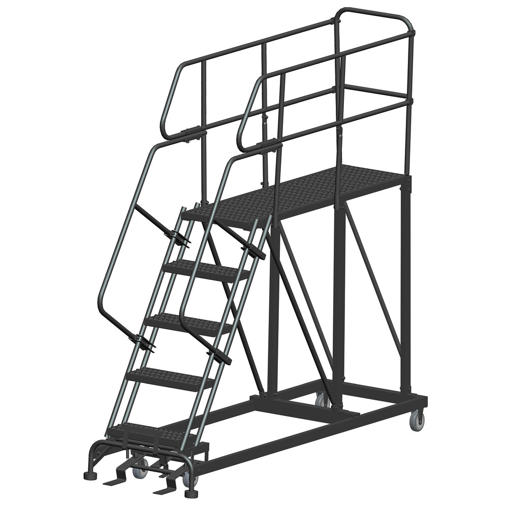 Ballymore SEP5-2460 5-Step Heavy-Duty Steel Mobile Work Platform with ...