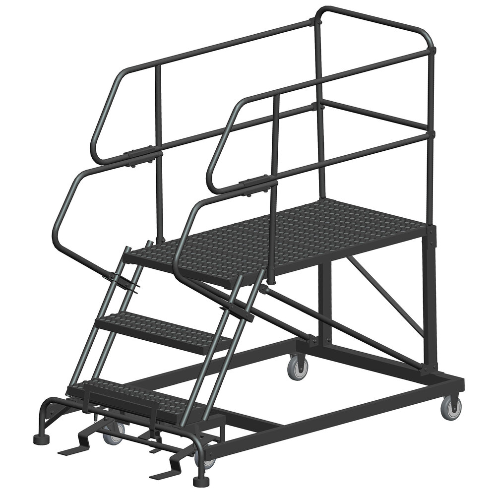 Ballymore SEP3-3648 3-Step Heavy-Duty Steel Mobile Work Platform with ...