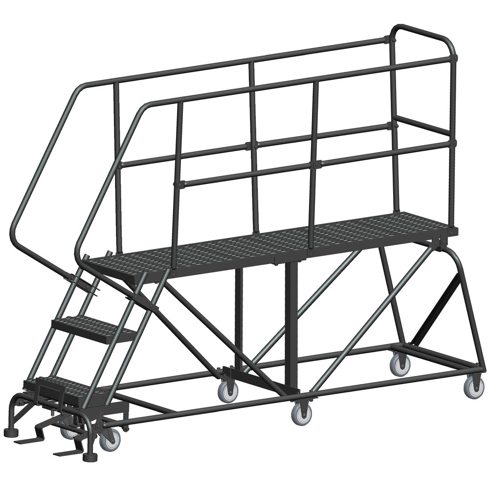 Ballymore SEP3-2472 3-Step Heavy-Duty Steel Mobile Work Platform with ...