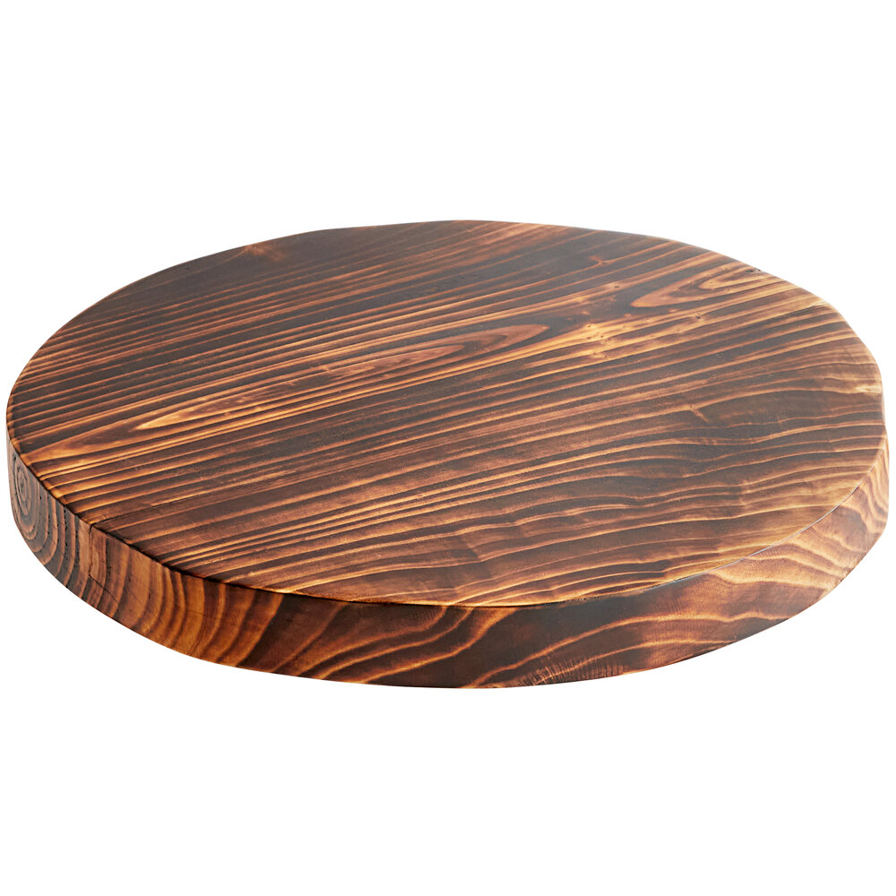 Front of the House ROOT 14" Round Carbon Wood Serving Board - 2/Case