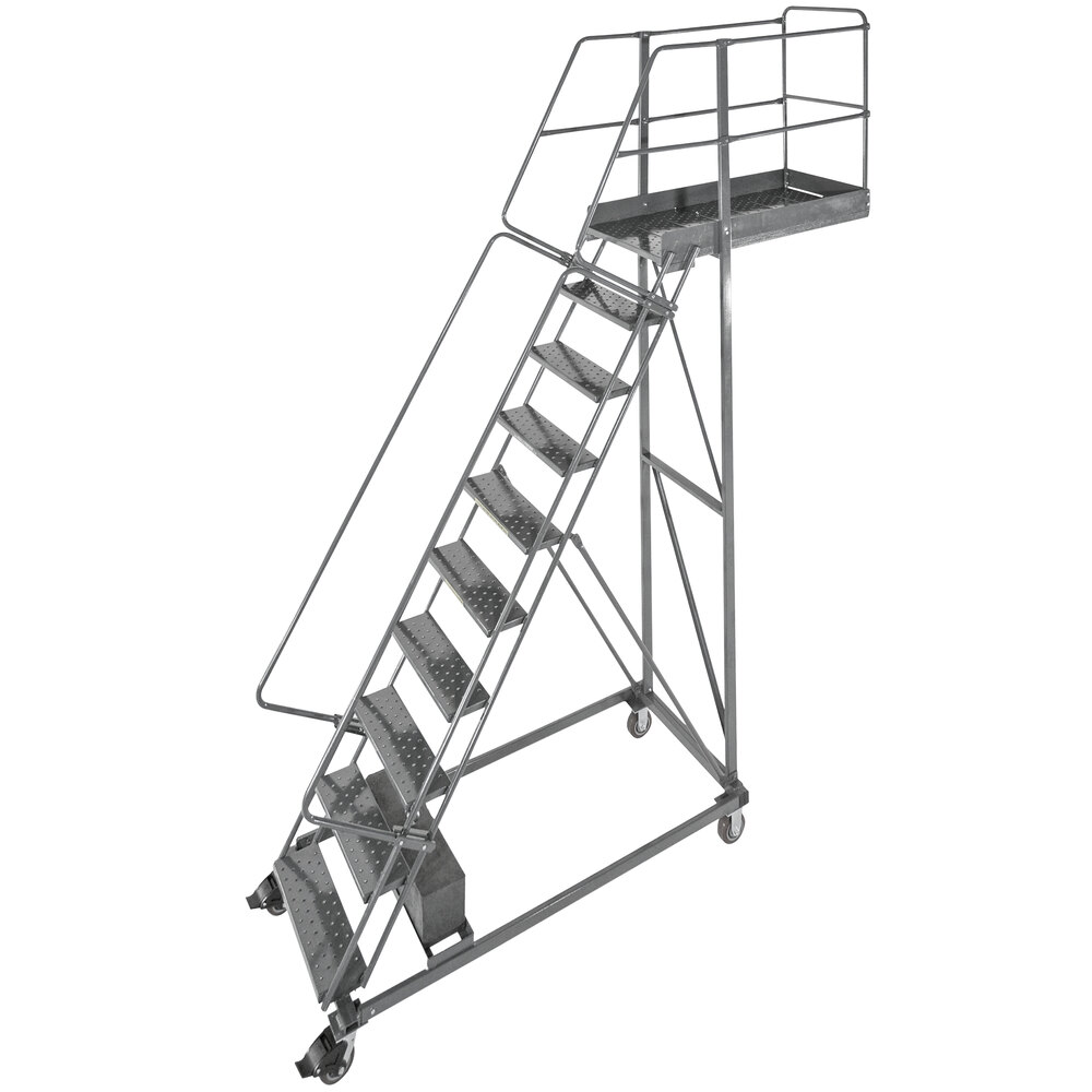 Ballymore CL-10-35 10-Step Heavy-Duty Steel Rolling Cantilever Ladder ...