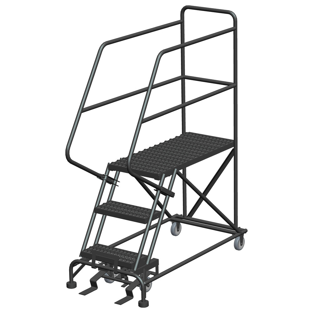 Ballymore SEP3-2436 3-Step Heavy-Duty Steel Mobile Work Platform with ...