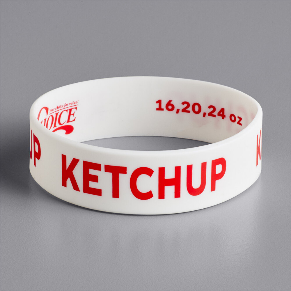 Choice "Ketchup" Silicone Squeeze Bottle Label Band for 16, 20, and 24 ...