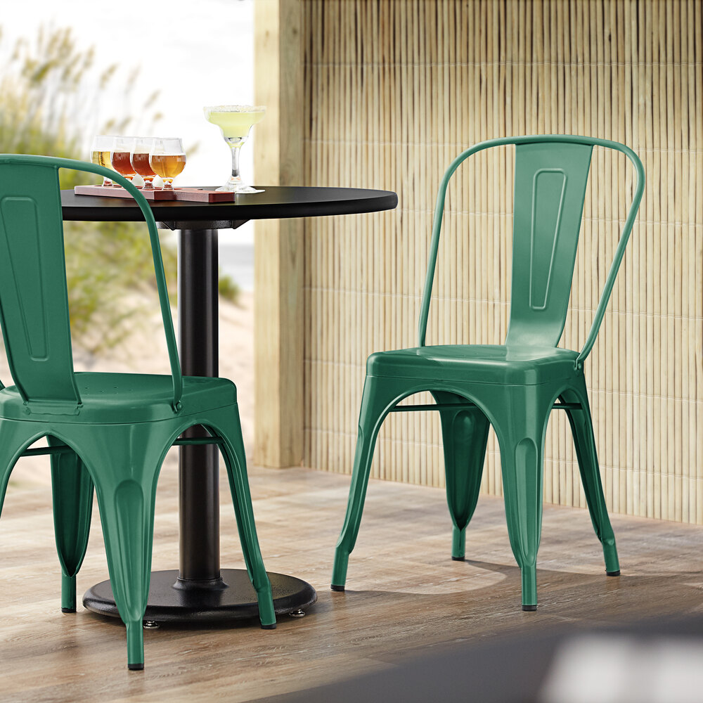Lancaster Table & Seating Alloy Series Emerald Green Outdoor Cafe Chair