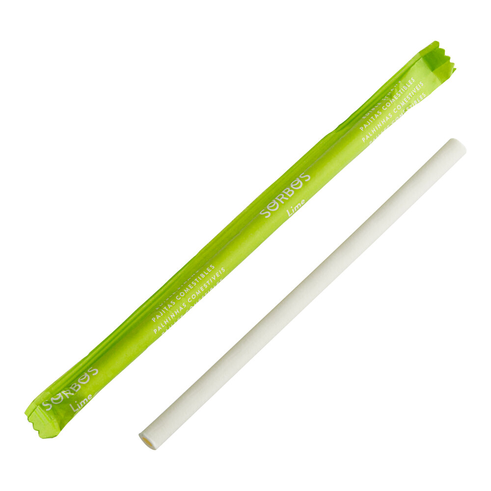 Sorbos Edible Lime Flavored Straws (200/case)