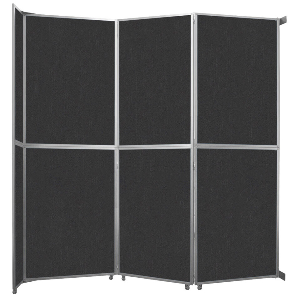 Versare 1070302-2 Black Operable Wall Folding Room Divider - 11' 9" x ...