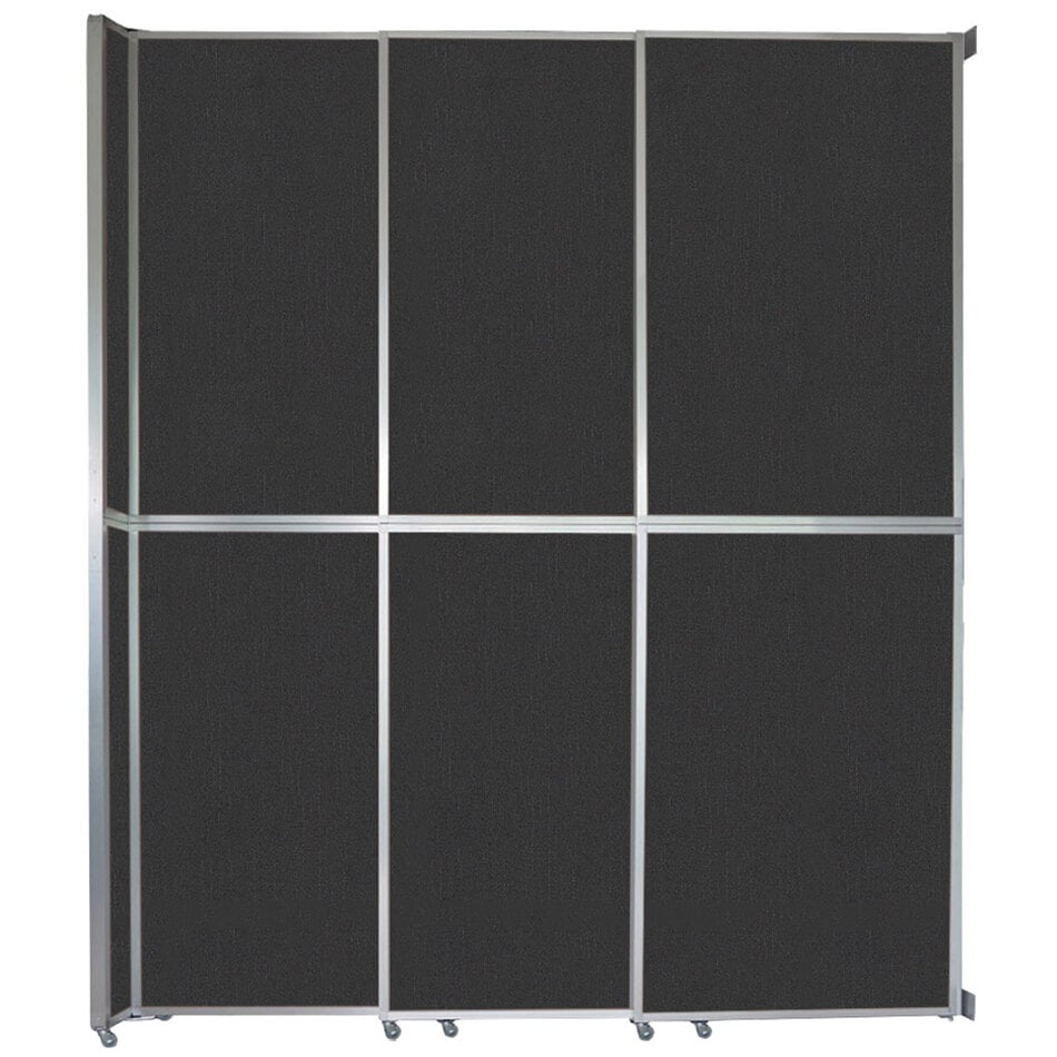 Versare 1072302-2 Black Operable Wall Sliding Room Divider - 9' 9" x 12' 3"