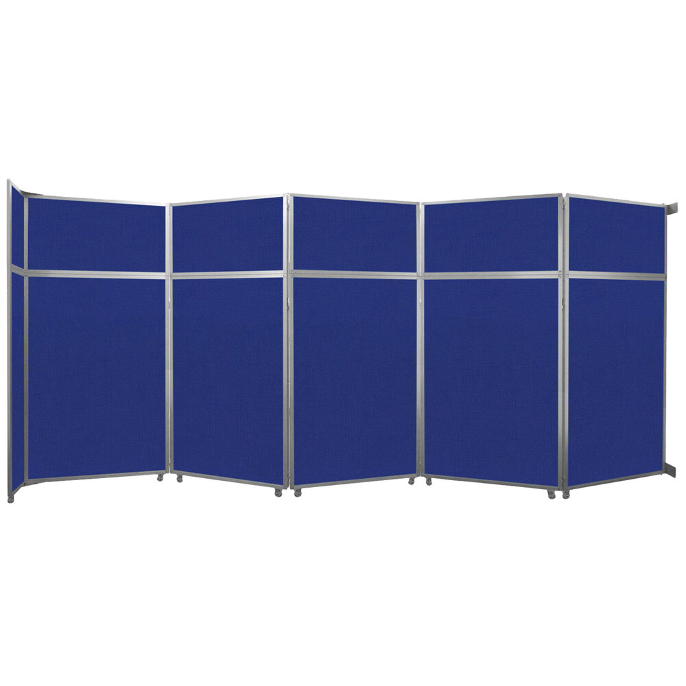Versare 1070505 Royal Blue Operable Wall Folding Room Divider - 19' 6 ...