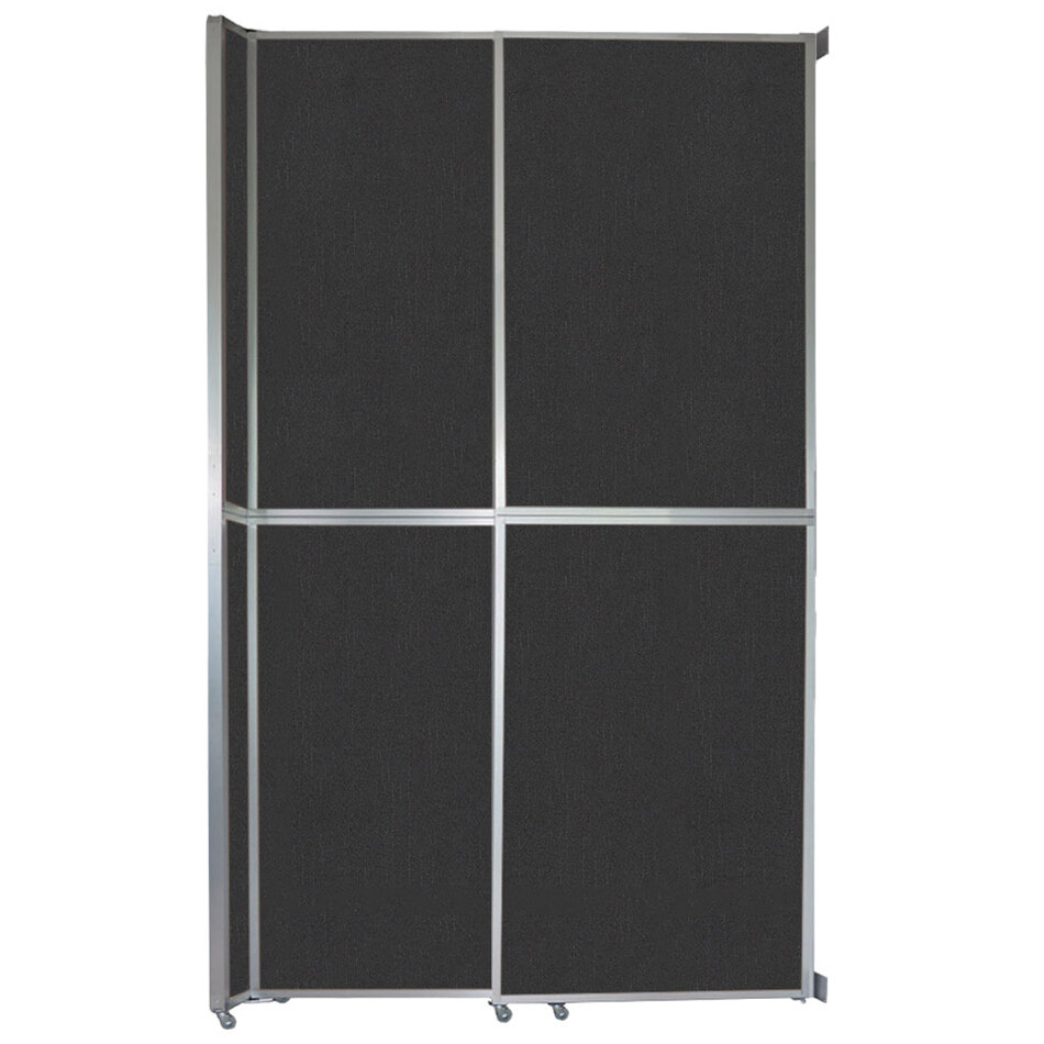 Versare 1072202-2 Black Operable Wall Sliding Room Divider - 6' 10" x ...