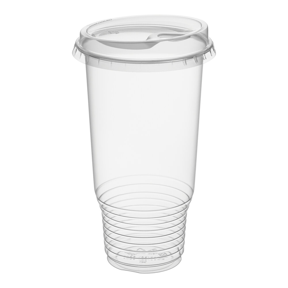 Choice Heavy Duty 32 oz. Pedestal Heavy Weight Clear PET Plastic Cold ...