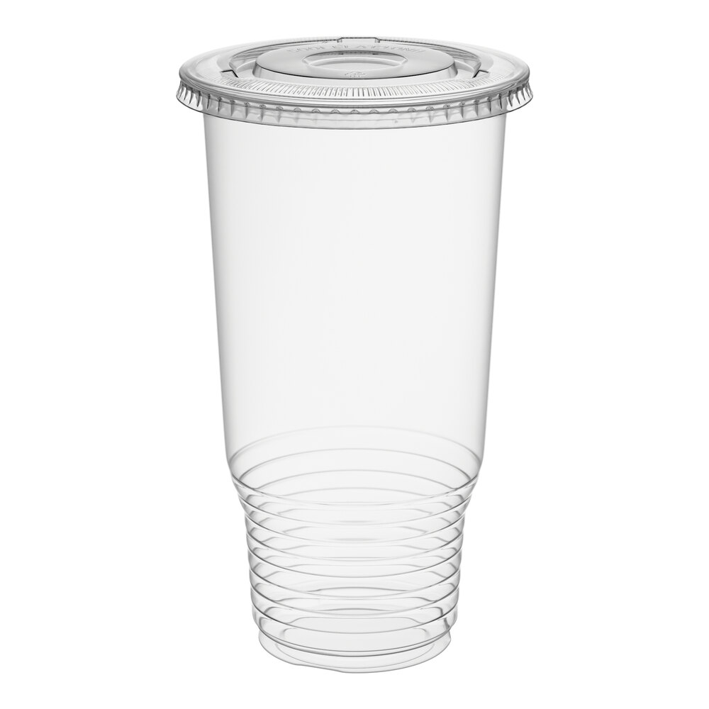 Choice Heavy Duty 32 oz. Pedestal Heavy Weight Clear PET Plastic Cold ...