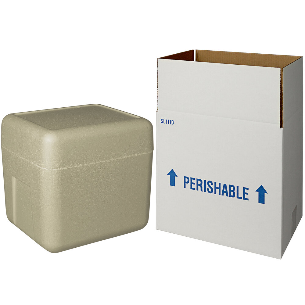 Insulated Shipping Box with Biodegradable Cooler 11 1/8" x 8 1/2" x 11 ...