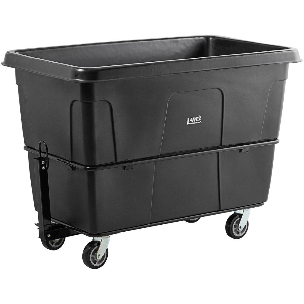 Lavex Industrial 27 Cubic Foot Black Towable Cube Truck (1200 lb. Capacity)