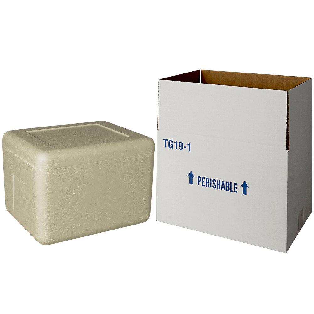 Insulated Shipping Box with Biodegradable Cooler 14 1/4" x 10 1/2" x 9 ...
