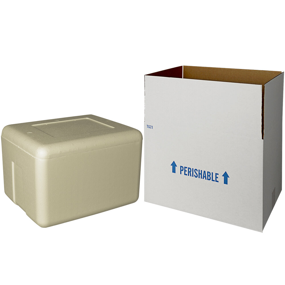 Insulated Shipping Box with Biodegradable Cooler 16 1/2" x 12 1/4" x 10 ...