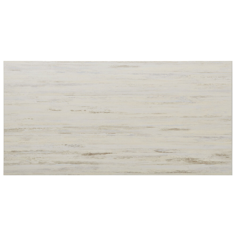 BFM Seating Relic 30" x 60" Rectangular Antique Wash 2" Thick Melamine Table Top with Matching Edge