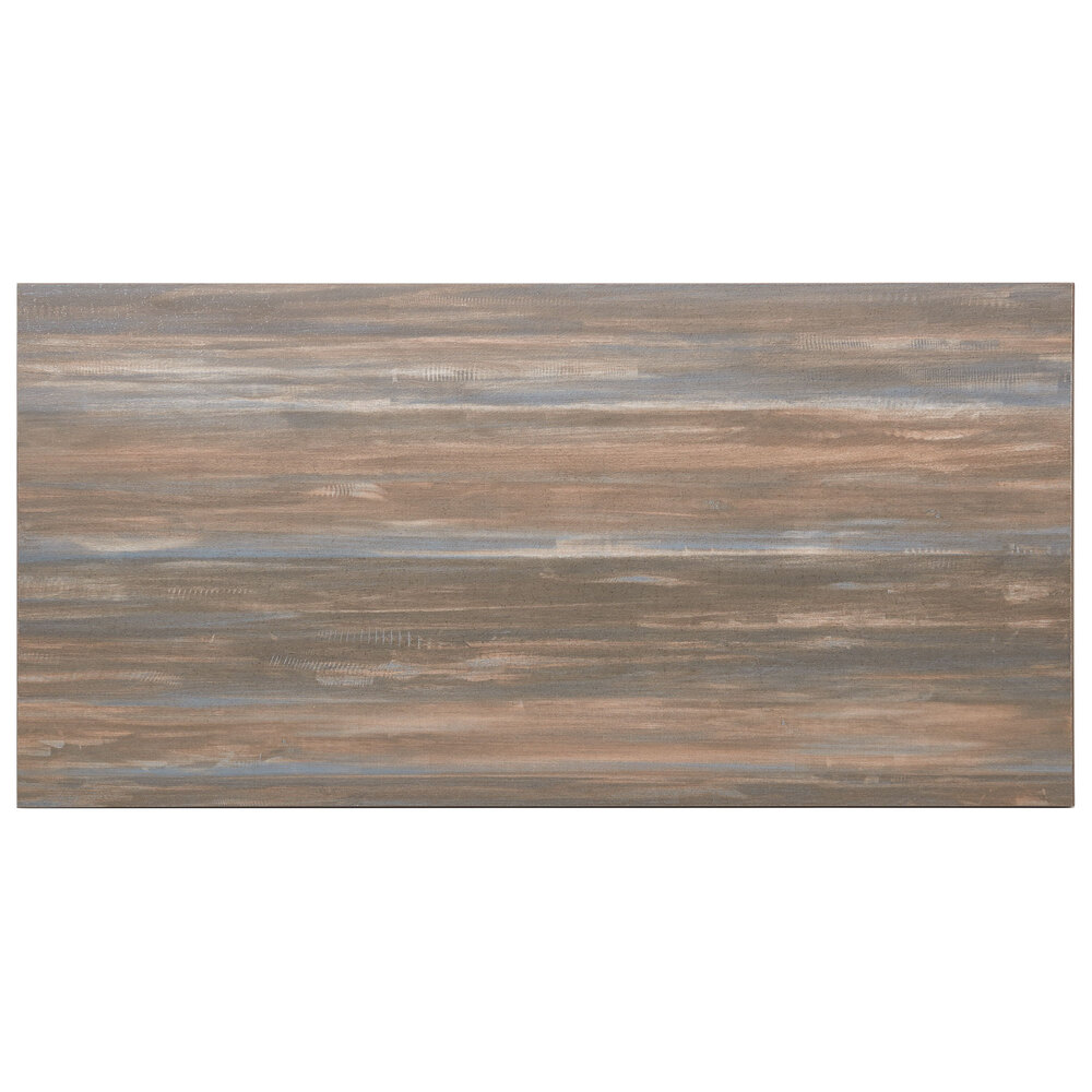 BFM Seating Relic 30" x 60" Rectangular Chestnut 2" Thick Melamine Table Top with Matching Edge