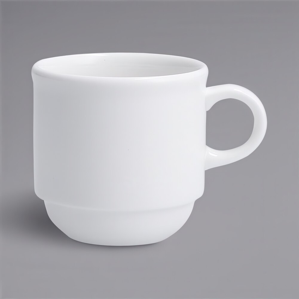 Fortessa 6200.F0000.06 Ilona 3 oz. Bright White Stackable China ...
