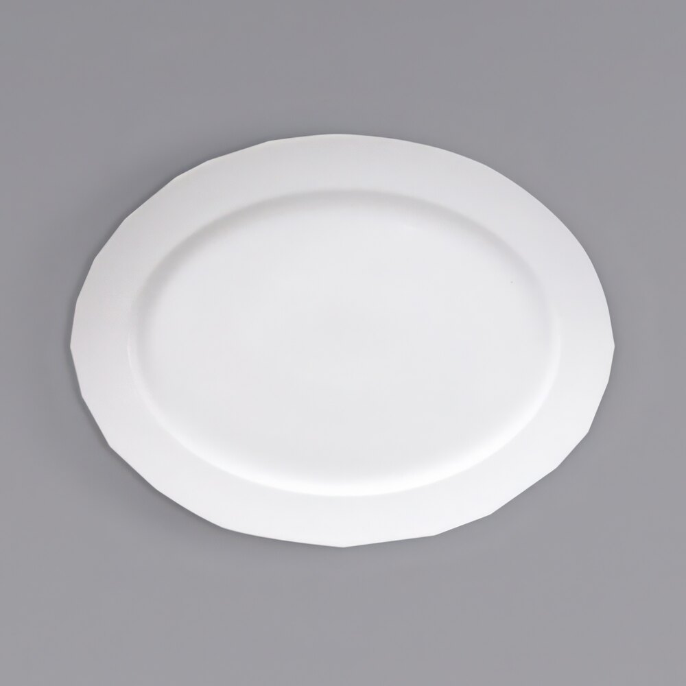 Fortessa 6200.F0000.22 Ilona 9 1/2" x 7 1/4" Bright White Oval Wide Rim ...