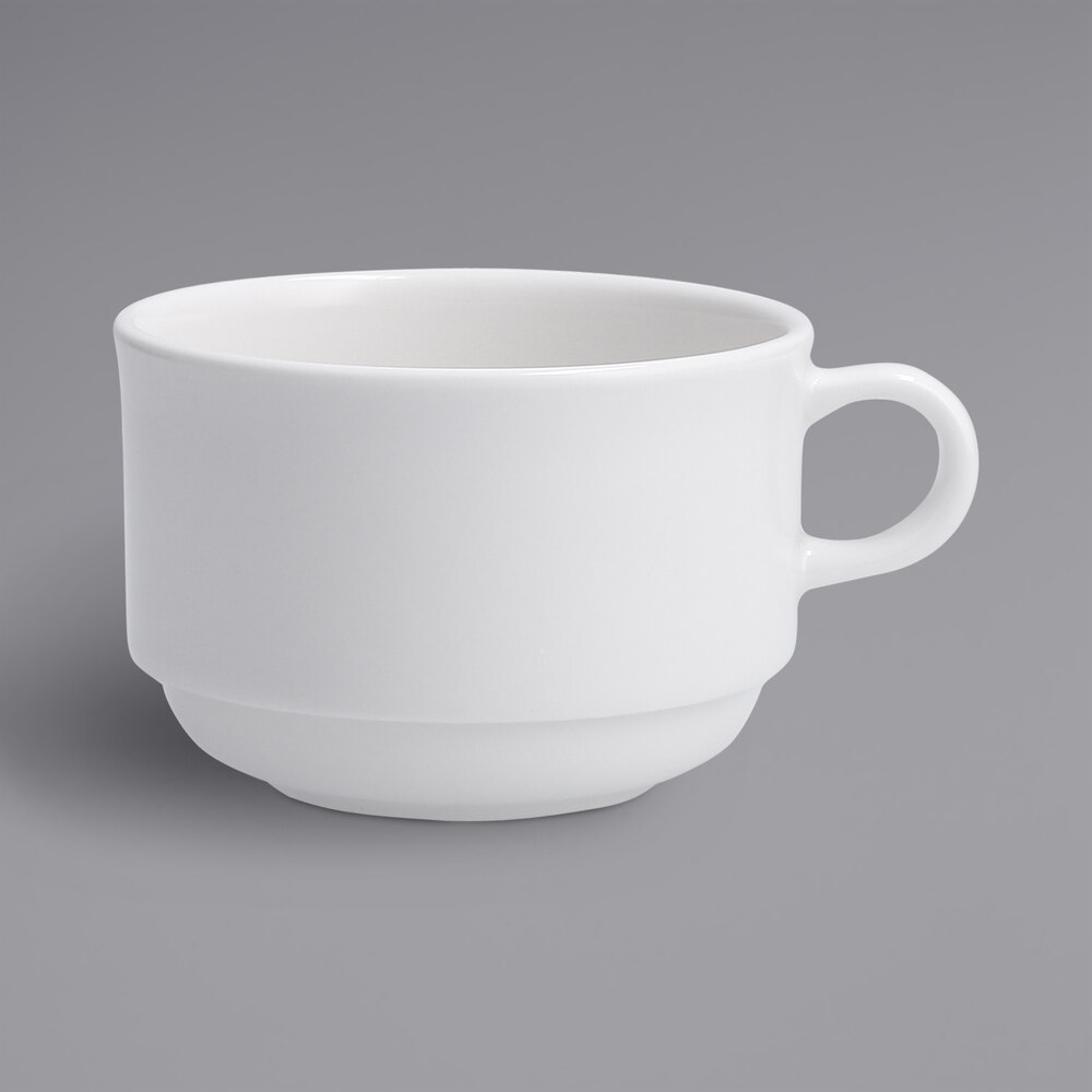 Fortessa 6200.F0000.11 Ilona 6 oz. Bright White Stackable China Cup ...