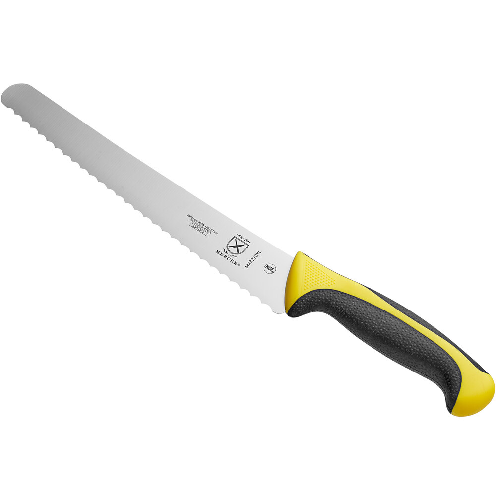 Mercer Culinary M23210YL Millennia Colors® 10" Wide Bread Knife with ...