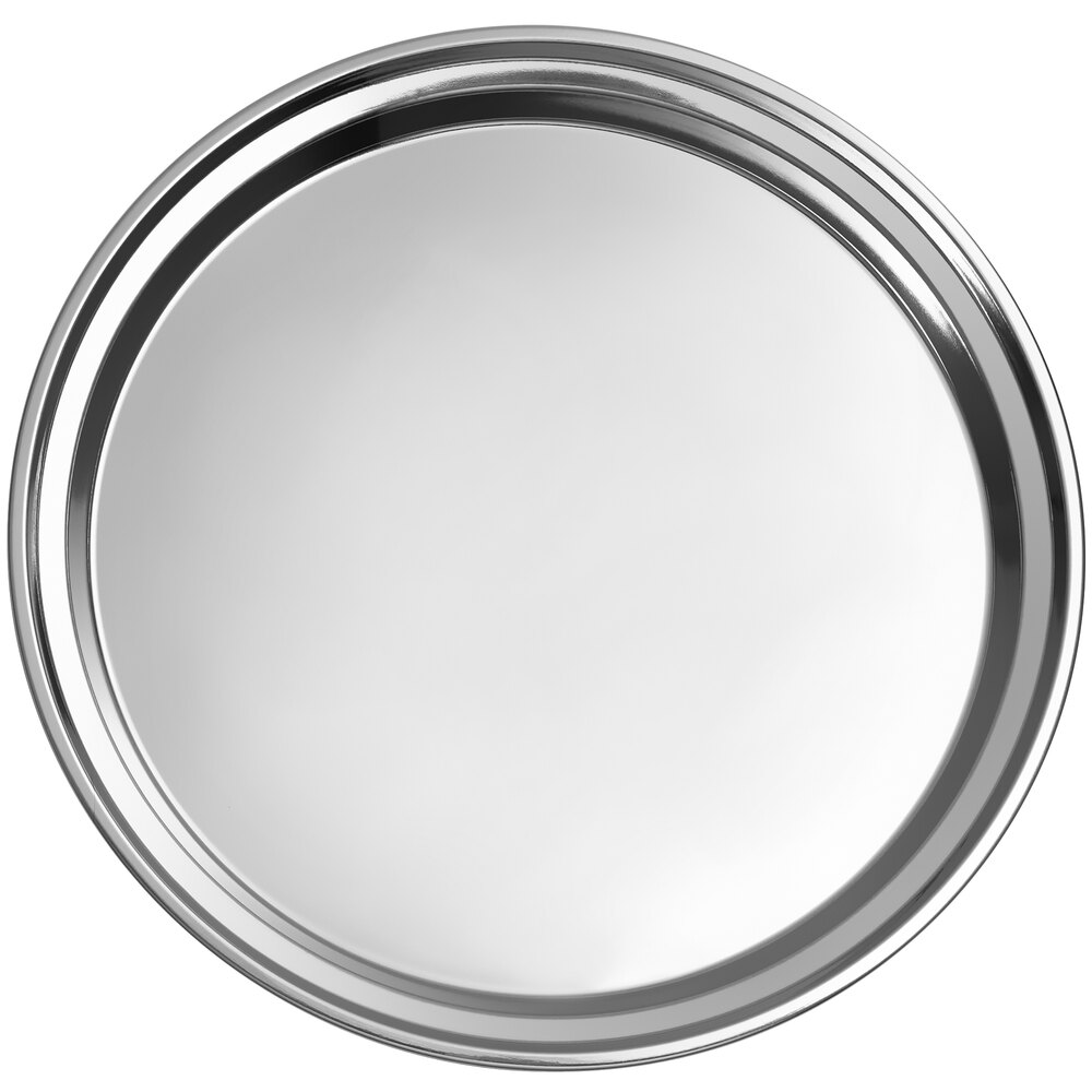 Acopa 15 Round Stainless Steel Catering Tray Platter Acopa 15 Round Stainless Steel Catering Tray Platter