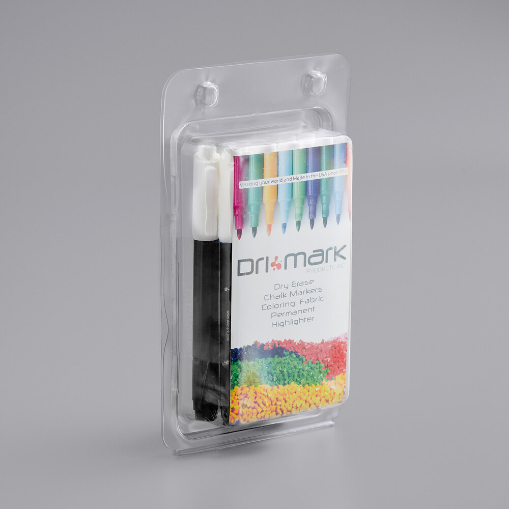 Dri Mark CH88-0 Bullet Tip White Chalk Markers - 10/Pack