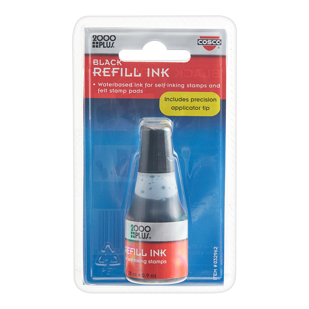 Cosco 2000 Plus 0.9 oz. Black Self-Inking Stamp Refill Ink