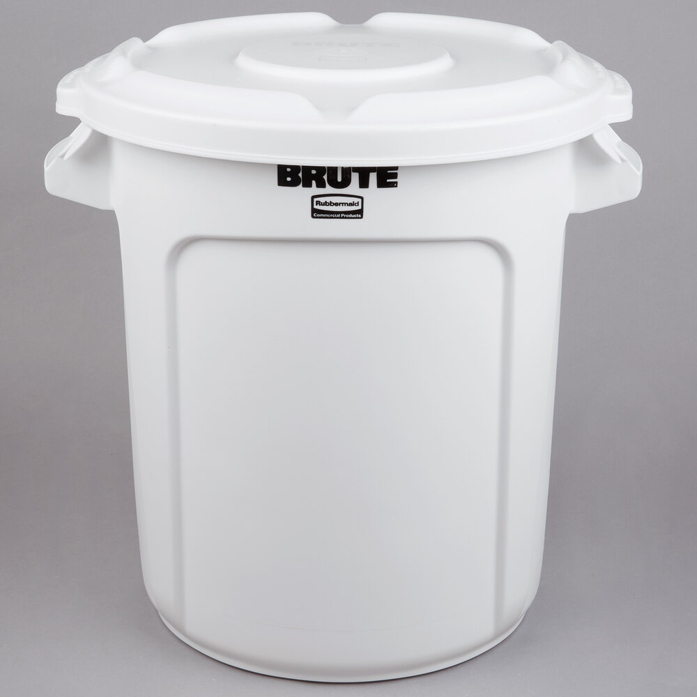 Rubbermaid® BRUTE 10 Gallon / 160 Cup White Round Ingredient Storage ...