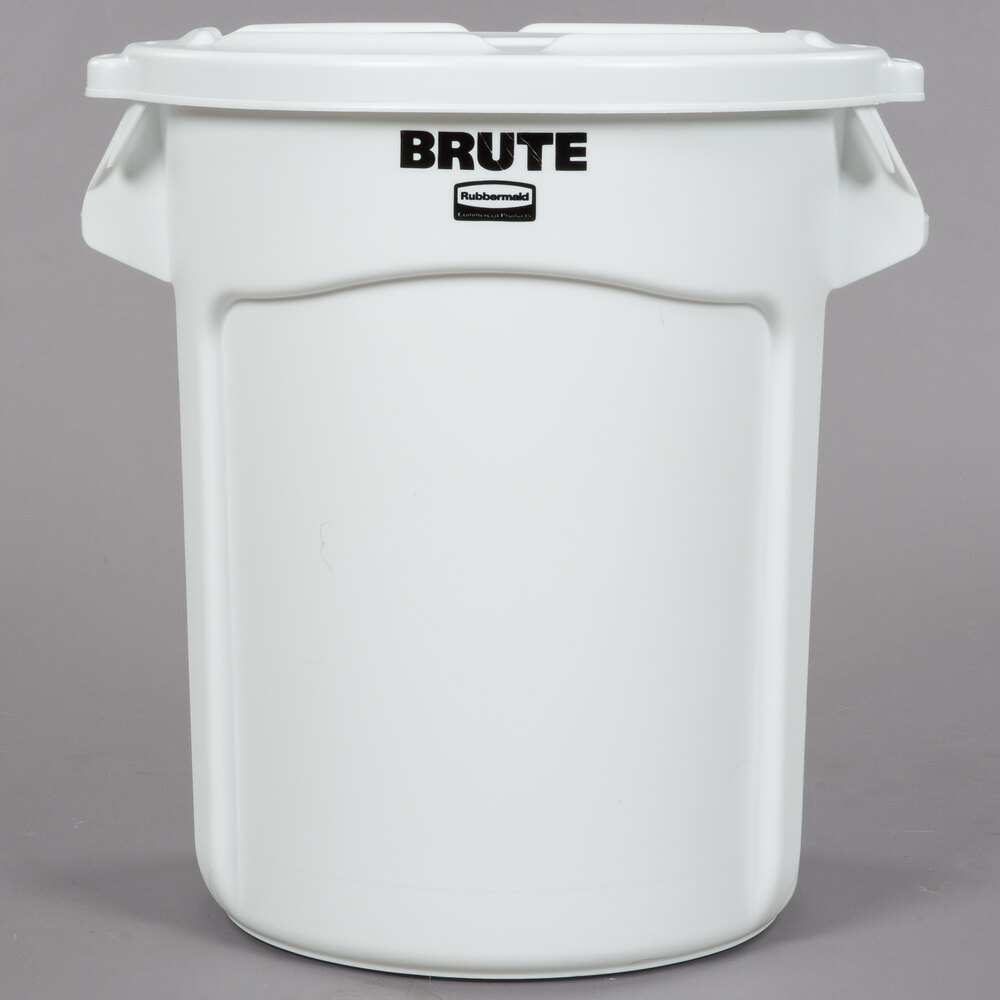 Rubbermaid® BRUTE 20 Gallon / 320 Cup White Round Ingredient Storage ...