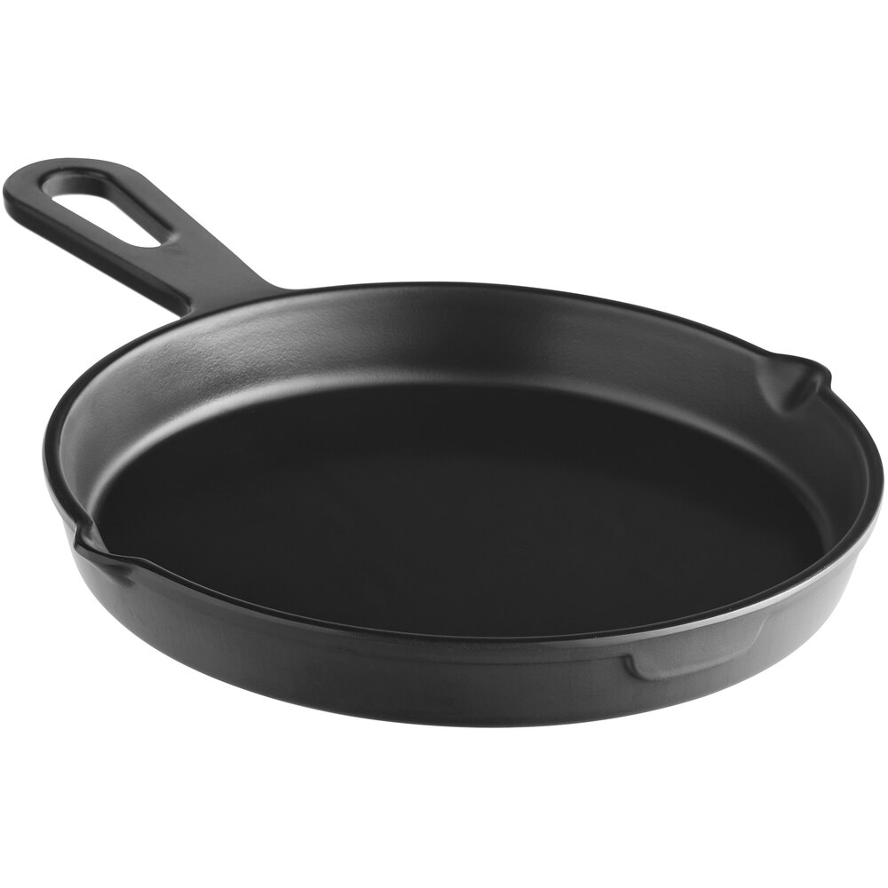 American Metalcraft MFP81 8 1/2" Black Round Faux Cast Iron Melamine ...