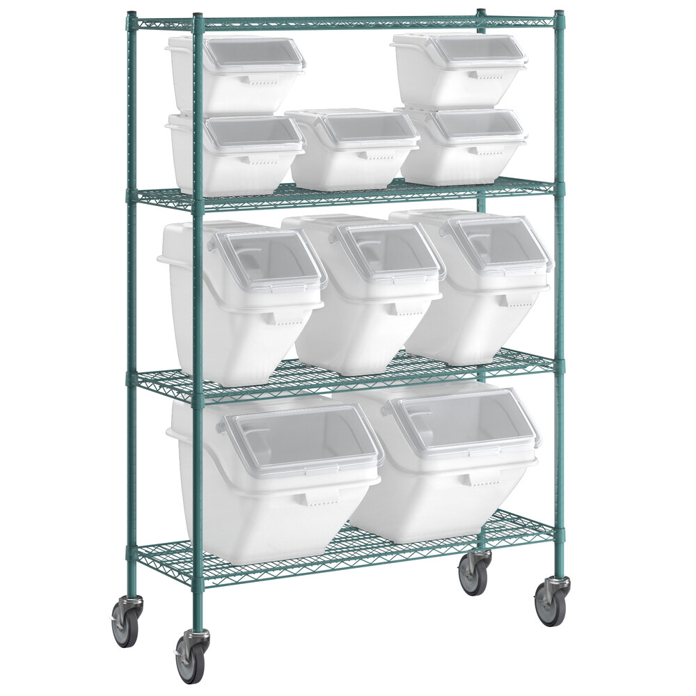 Baker's Lane 18" x 48" Ingredient Bin Epoxy Shelving Kit with 10 Clip ...