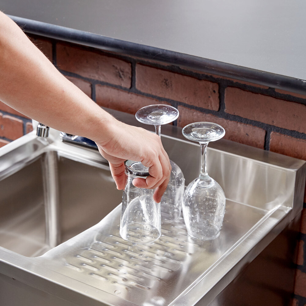 Regency 1 Bowl Underbar Sink with Drainboard - 24" x 18 3/4" - Left ...