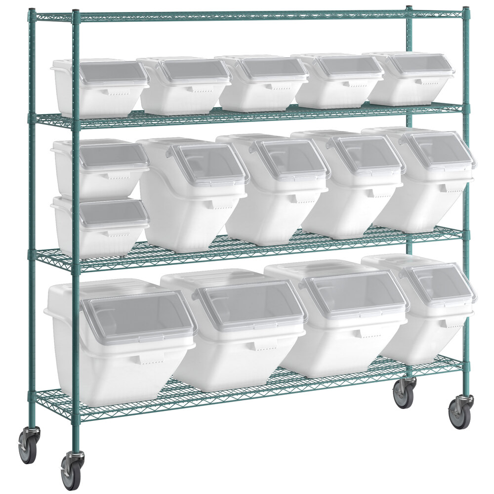 Baker's Lane 18" x 72" Ingredient Bin Epoxy Shelving Kit with 15 Clip ...