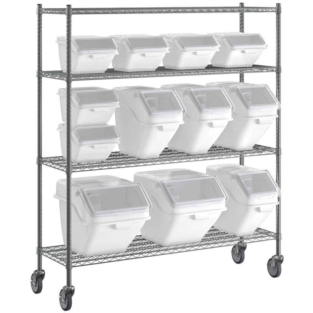 Baker's Lane 18" x 60" Ingredient Bin Shelving Kit with 12 Clip-In ...