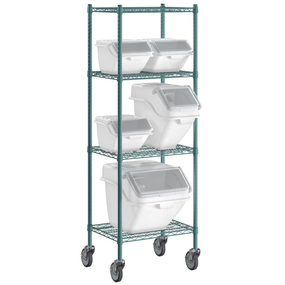 Baker's Lane 18" x 24" Ingredient Bin Epoxy Shelving Kit with 5 Clip-In ...