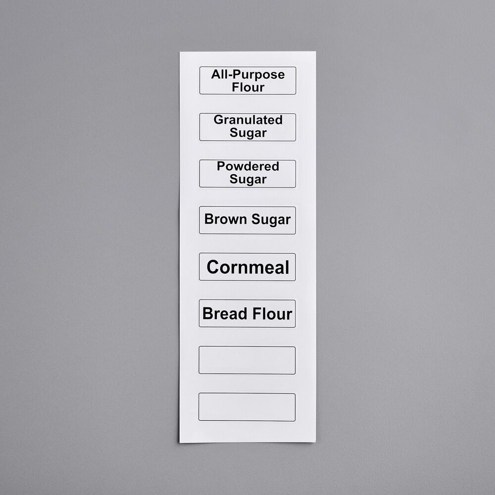 Baker's Lane Ingredient Bin Labels