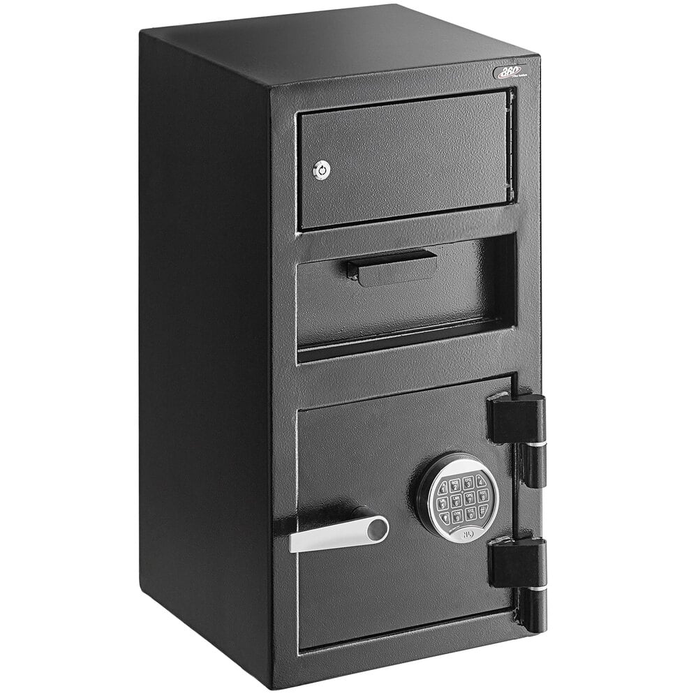 360 Office Furniture 14" x 14" x 27 1/4" Black Steel Depository Safe ...