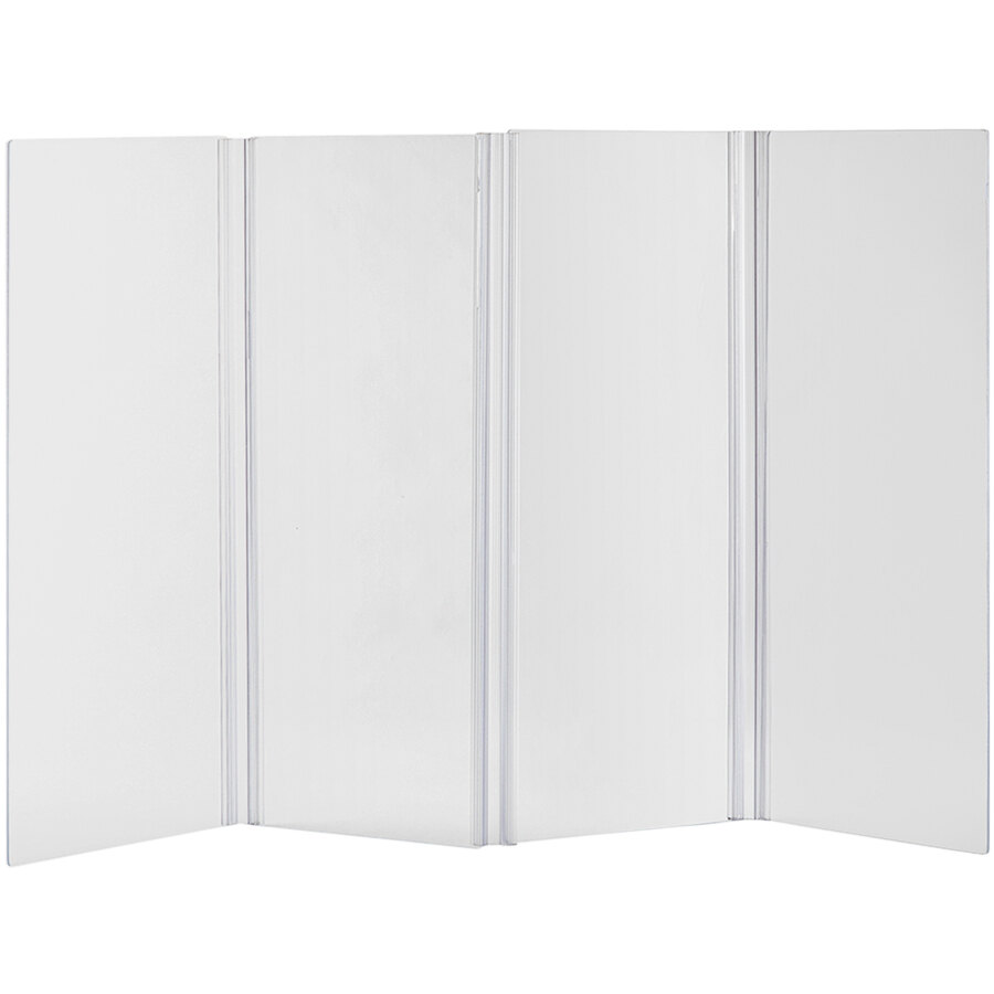 TableCraft 36" x 1/4" x 40" Acrylic Collapsible Safety Shield CWACR36CP