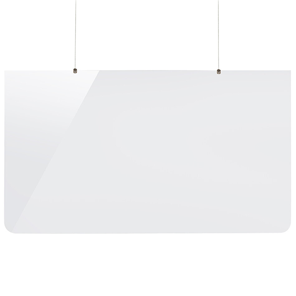 TableCraft 48" x 1/4" x 32" Acrylic Hanging Safety Shield CWACRHANG