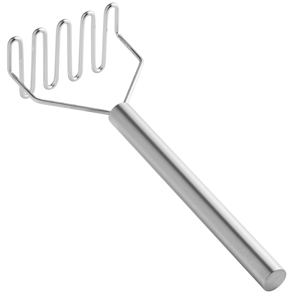 TableCraft 18 1/4" Stainless Steel Square-Faced Potato/Bean Masher 7418