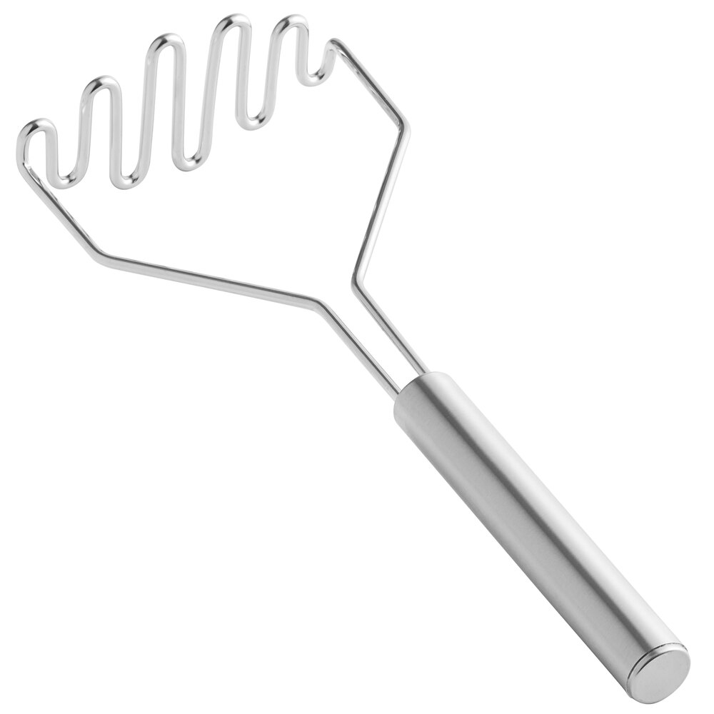 TableCraft 13 1/2" Stainless Steel Diamond-Faced Potato/Bean Masher 7412